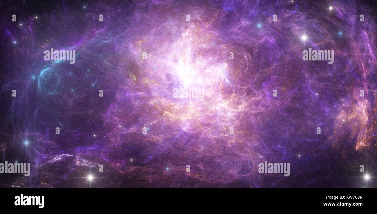 Abstract scientific background - planet in space, nebula and stars ...