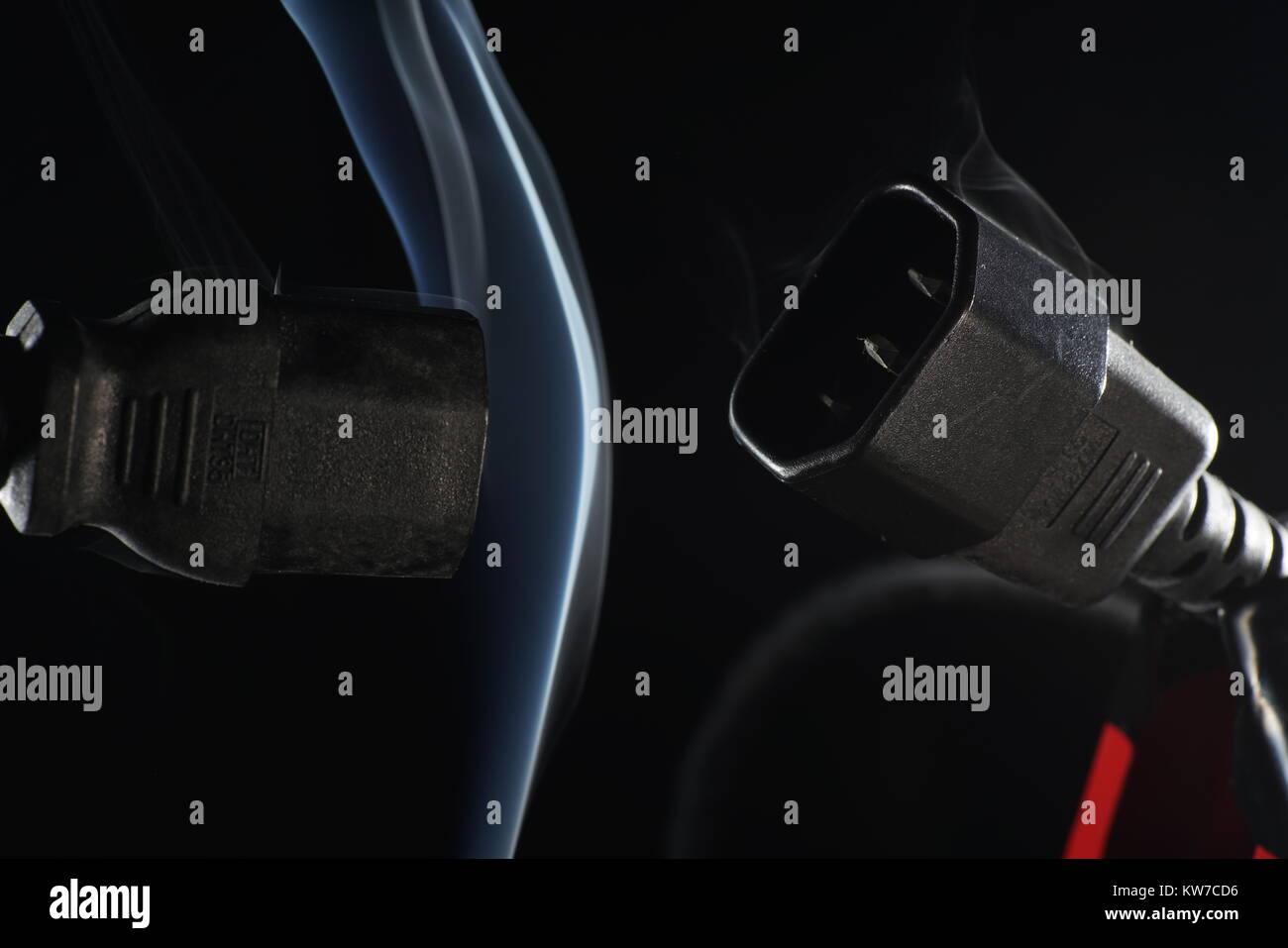 Hot run electrical cable with black background Stock Photo - Alamy