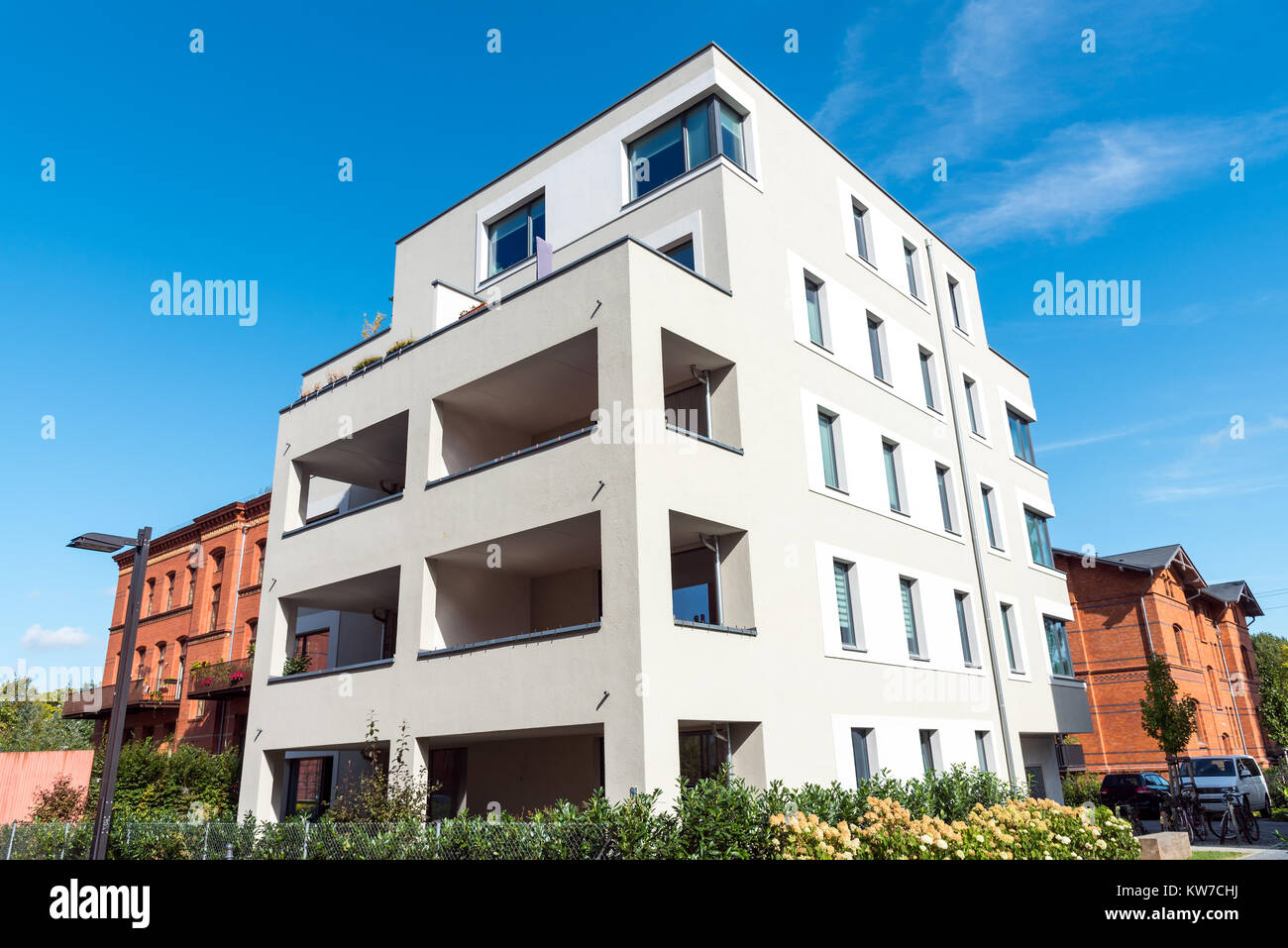 Modern white townhouse seen in Berlin, Germany Stock Photo - Alamy