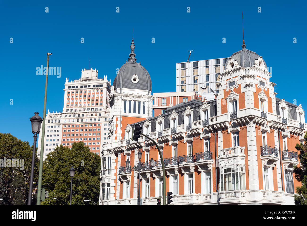 Typical buildings seen in Madrid, Spain Stock Photo - Alamy