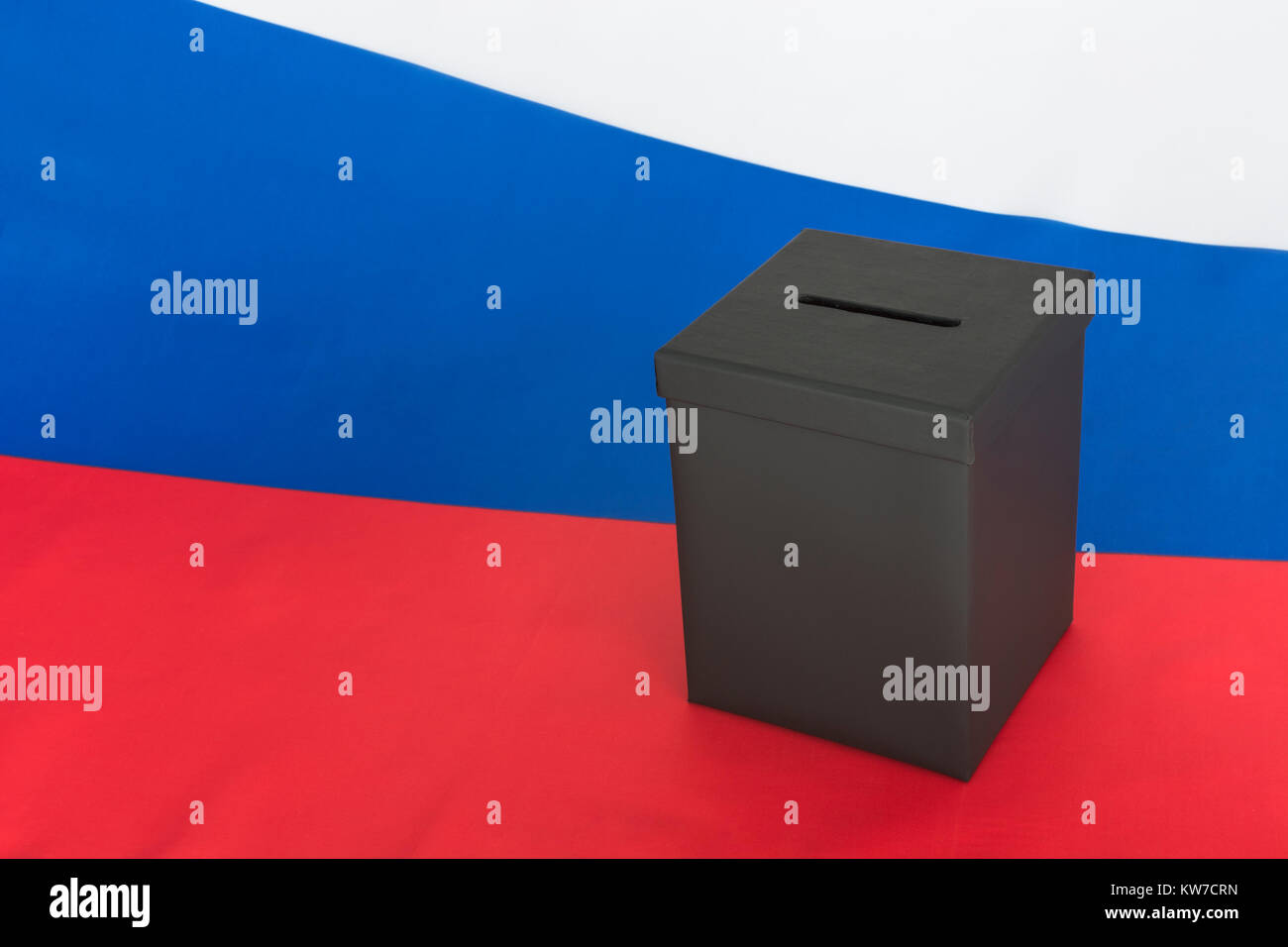 2024 Russian / fixed Russia elections concept - mock ballot box and ...