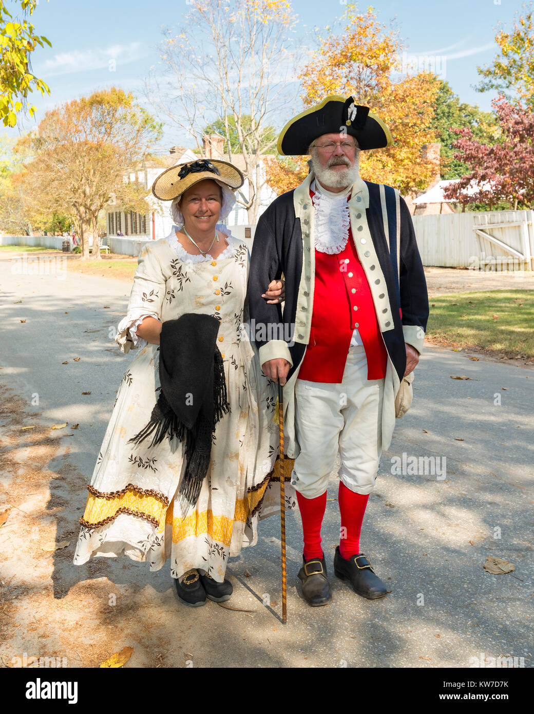 Colonial Williamsburg costumed interpreters on Palace Green Stock Photo ...