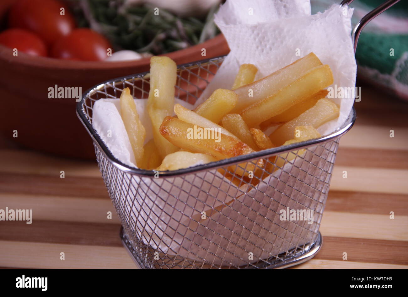 French fries in the basket Stock Photo - Alamy