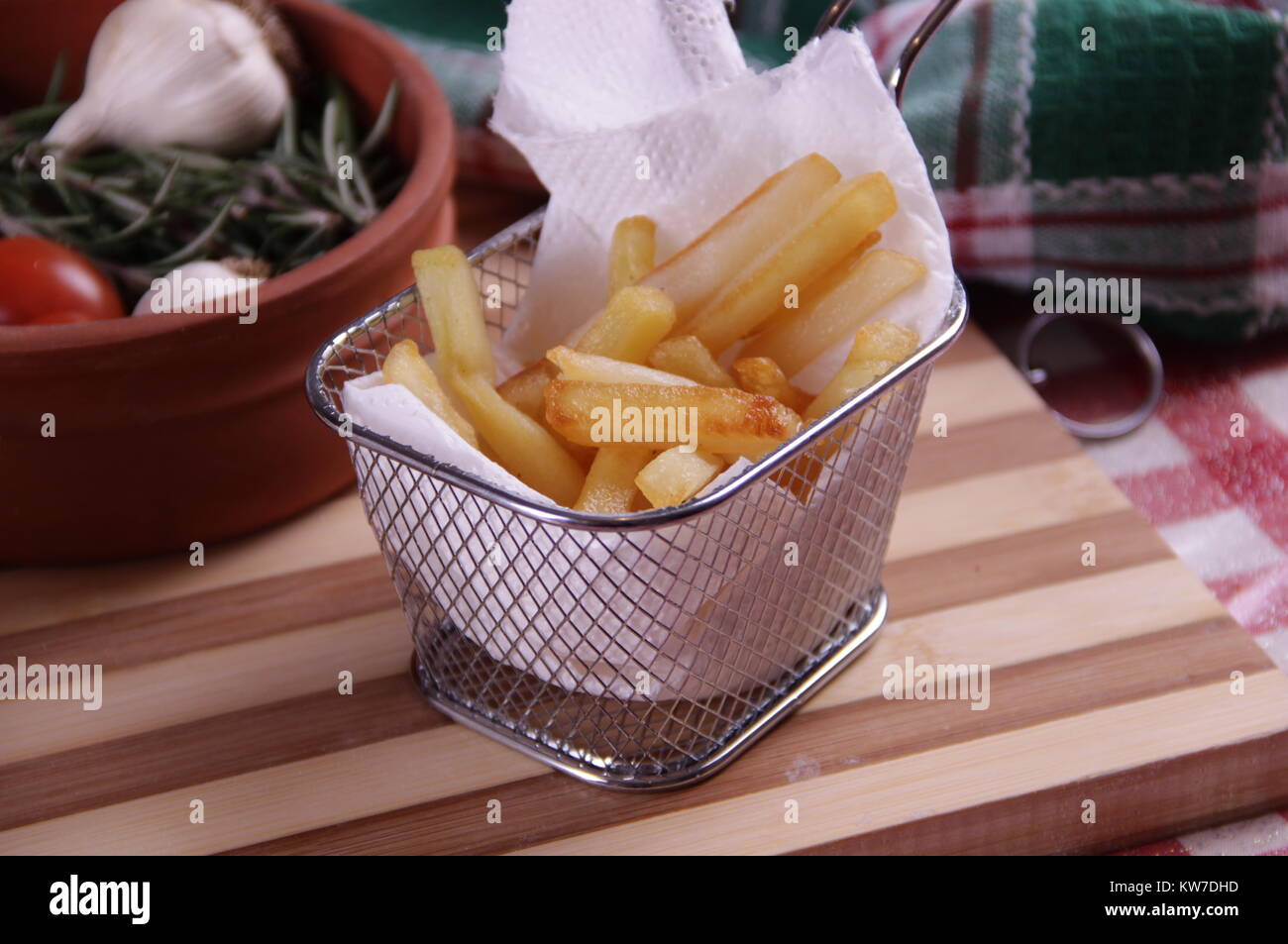 French fries in the basket Stock Photo - Alamy