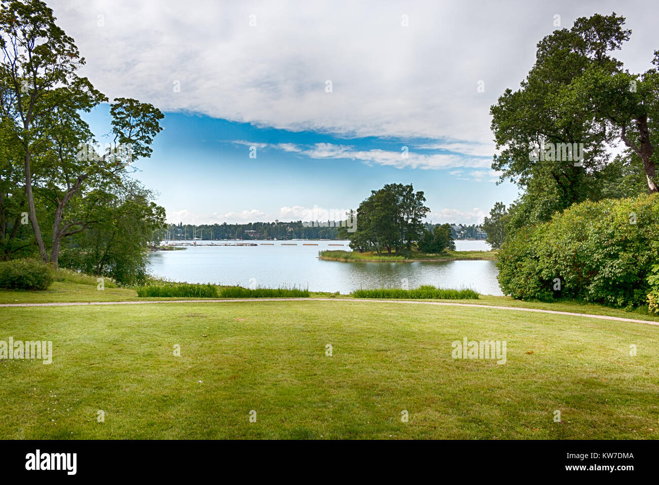 Beautiful greenspace in Helsinki, capital of Finland. HDR Stock Photo ...