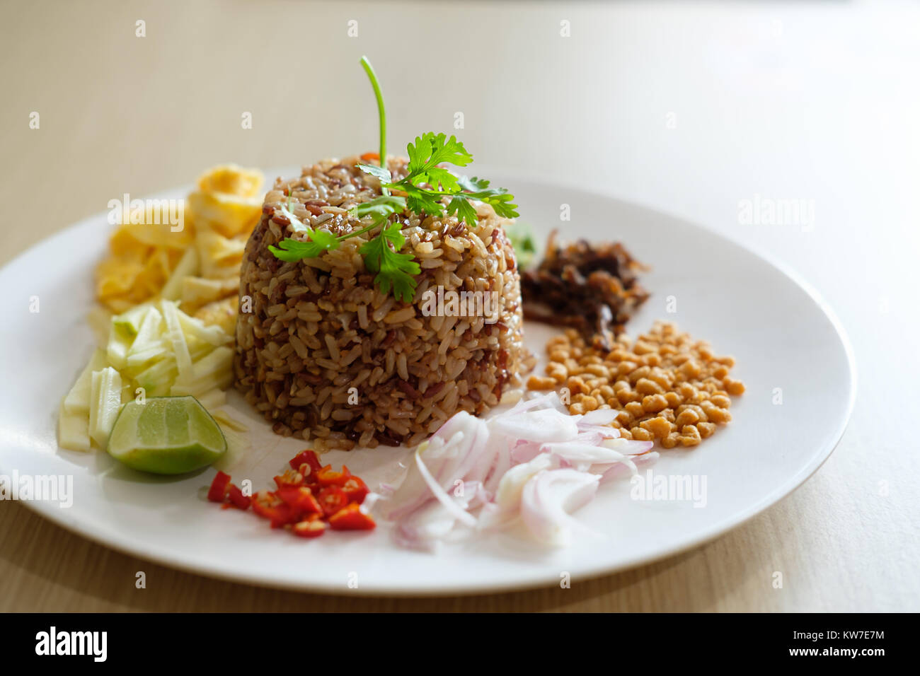 Shrimp Paste Fried Rice, This is a healthy Thai food Stock Photo - Alamy