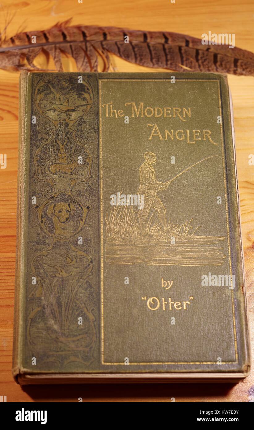 The Modern Angler by Otter, Victorian Fishing Book and Pheasant Feather ...