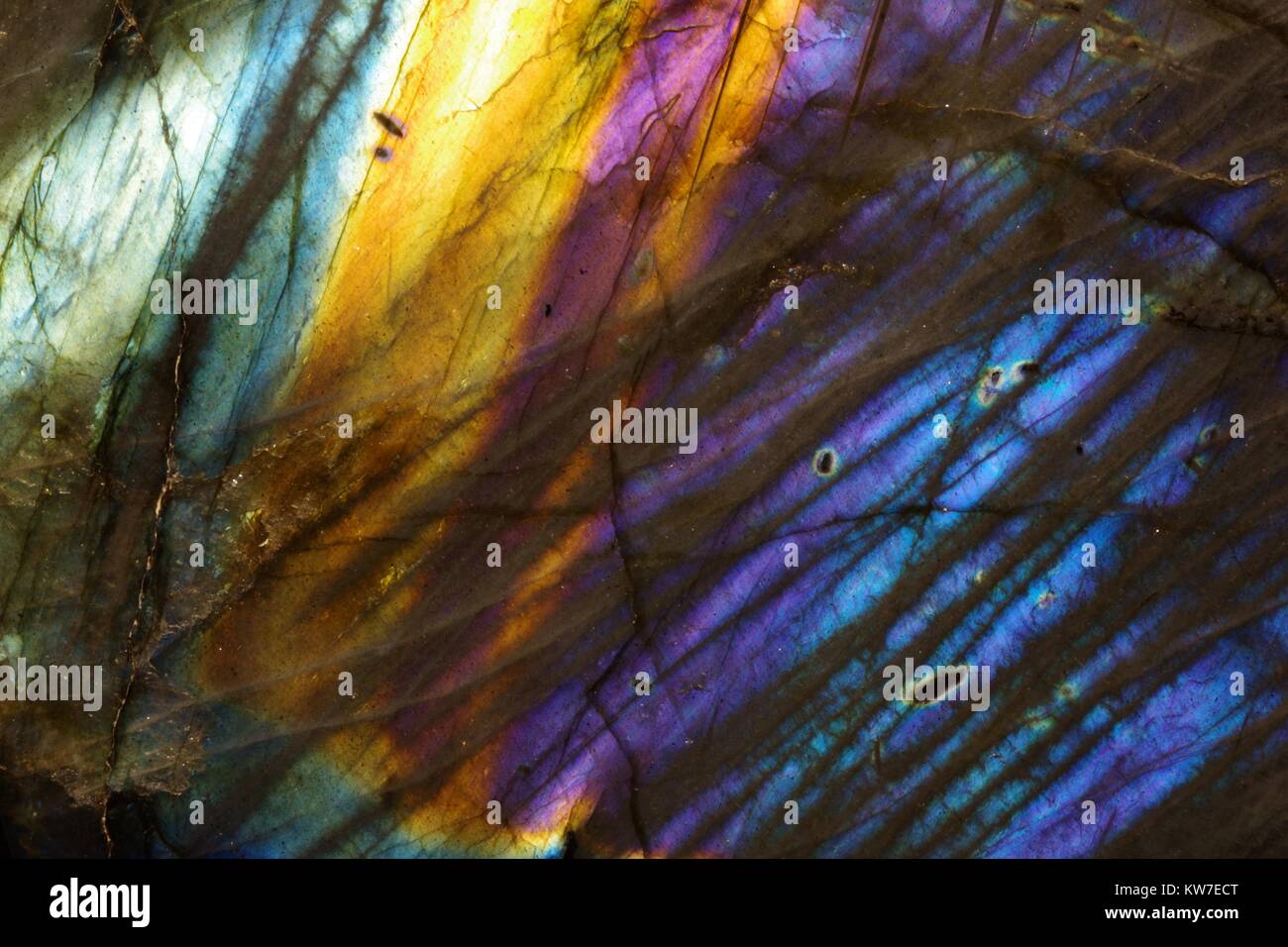 Labradorite Crystal, a Plagioclase Feldspar Tectosilicate, Exhibiting ...