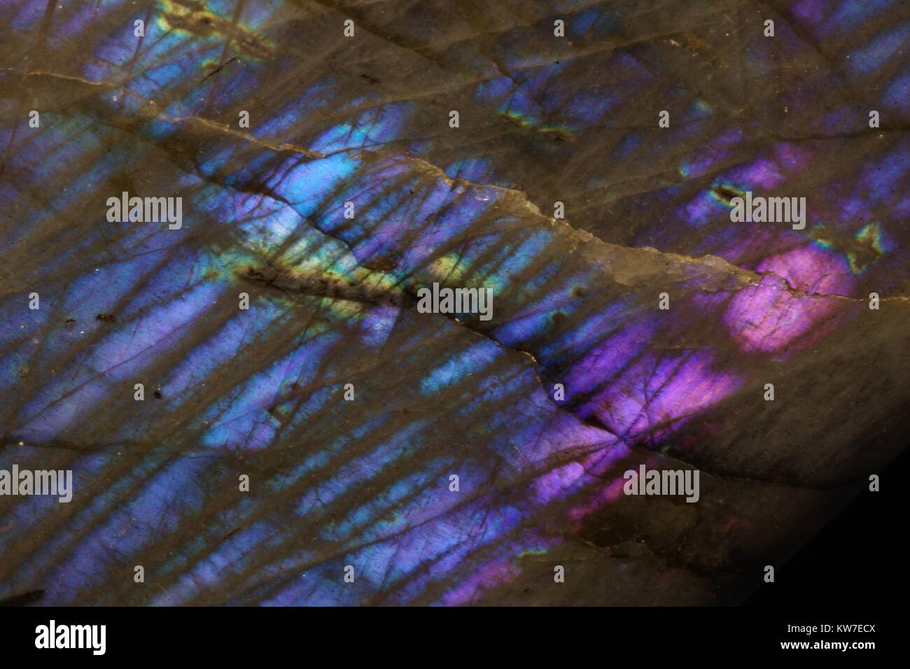 Labradorite Crystal, a Plagioclase Feldspar Tectosilicate, Exhibiting ...