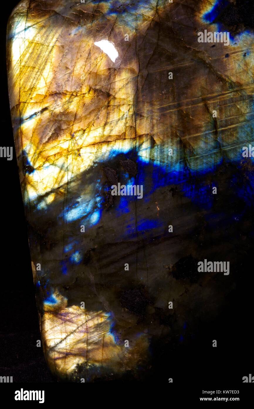 Labradorite Crystal, a Plagioclase Feldspar Tectosilicate, Exhibiting ...