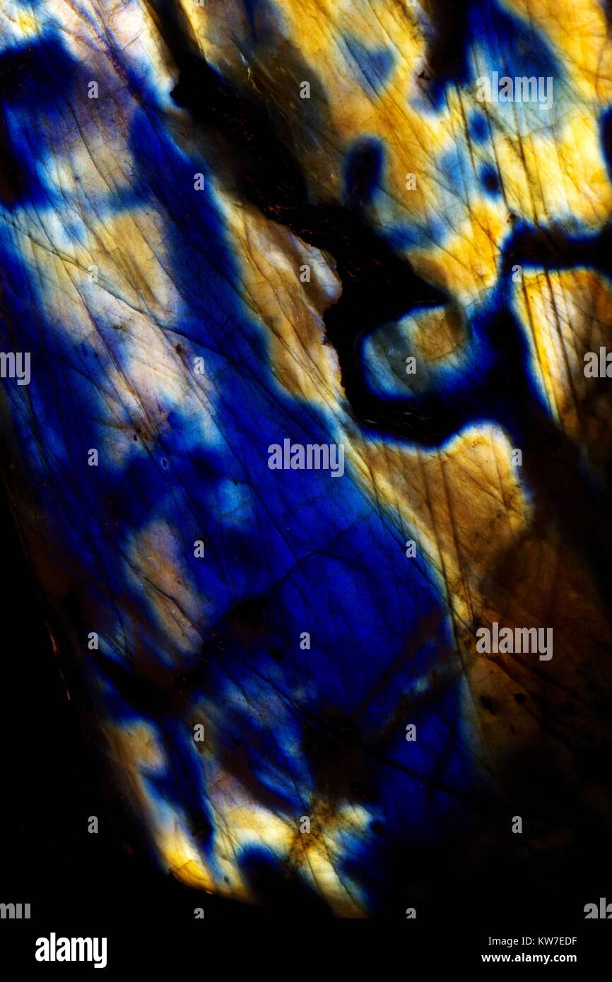 Labradorite Crystal, a Plagioclase Feldspar Tectosilicate, Exhibiting ...