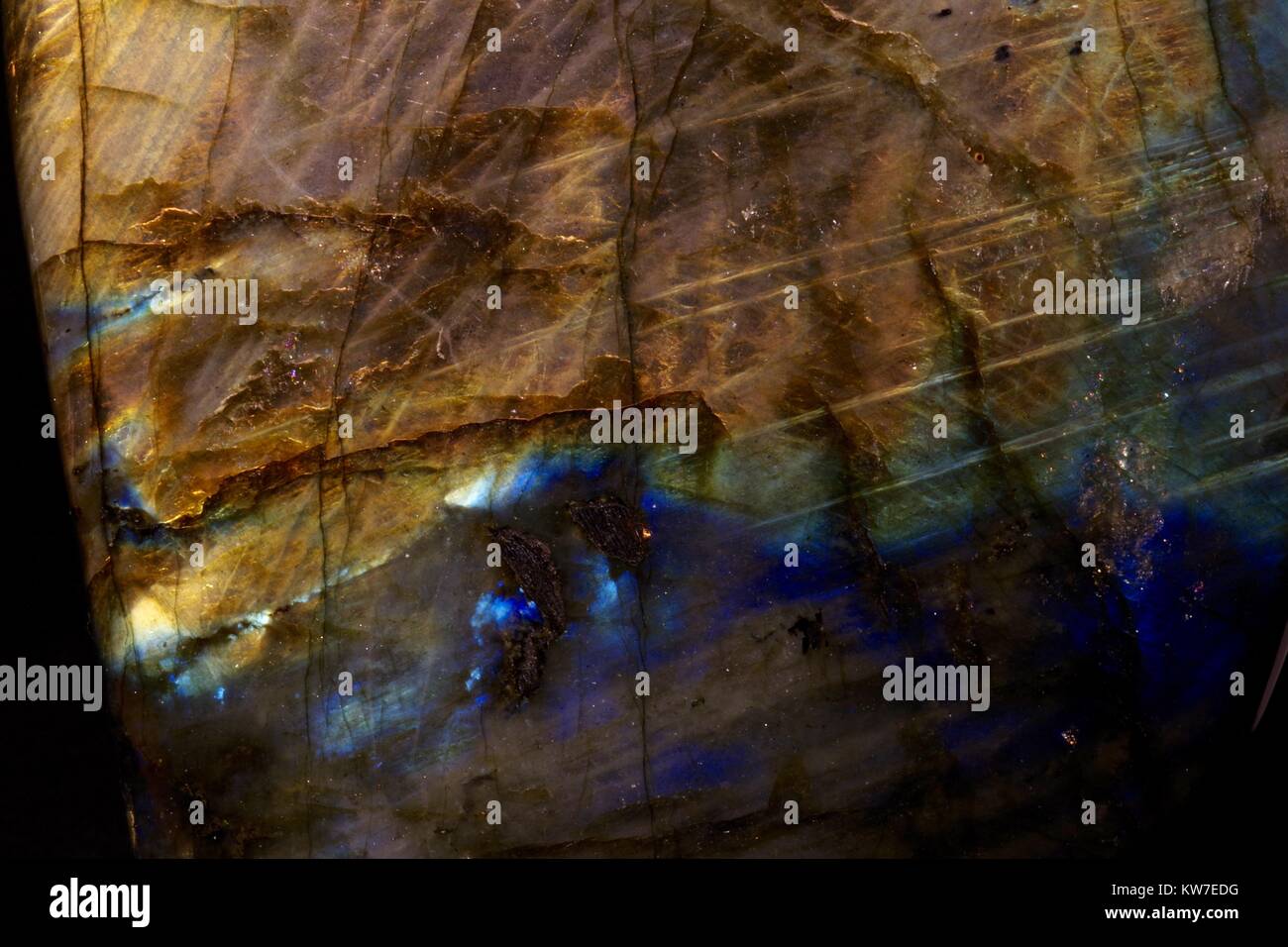 Labradorite Crystal, a Plagioclase Feldspar Tectosilicate, Exhibiting ...