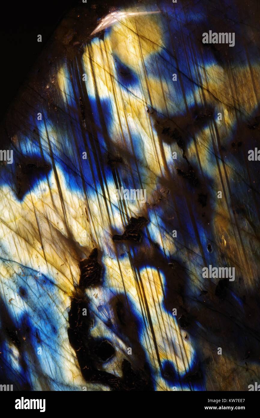 Labradorite Crystal, a Plagioclase Feldspar Tectosilicate, Exhibiting ...