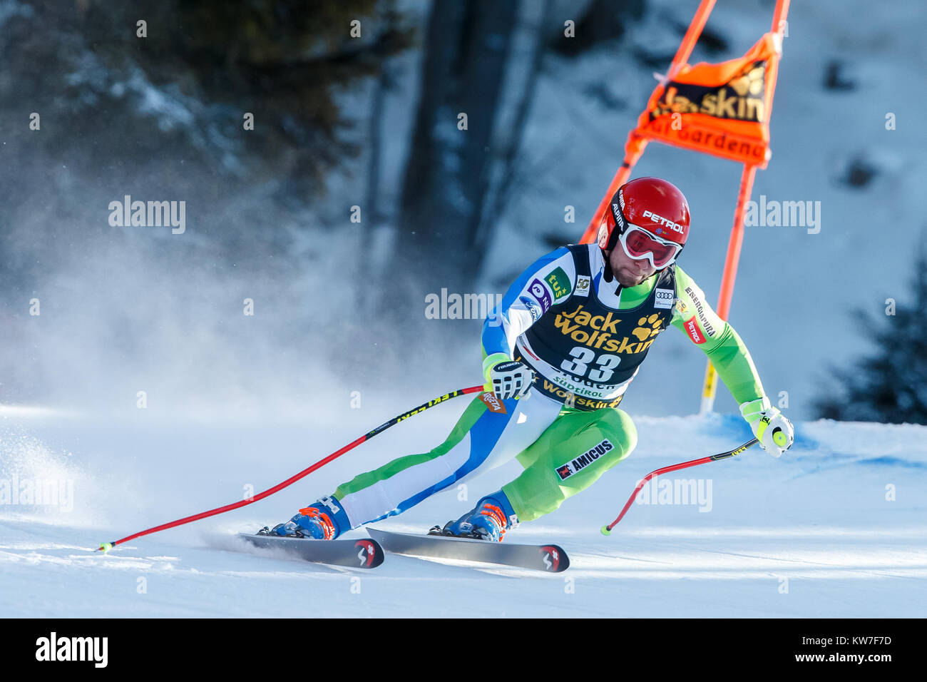Val Gardena, Italy 16 December 2017. CATER Martin (Slo) competing in ...