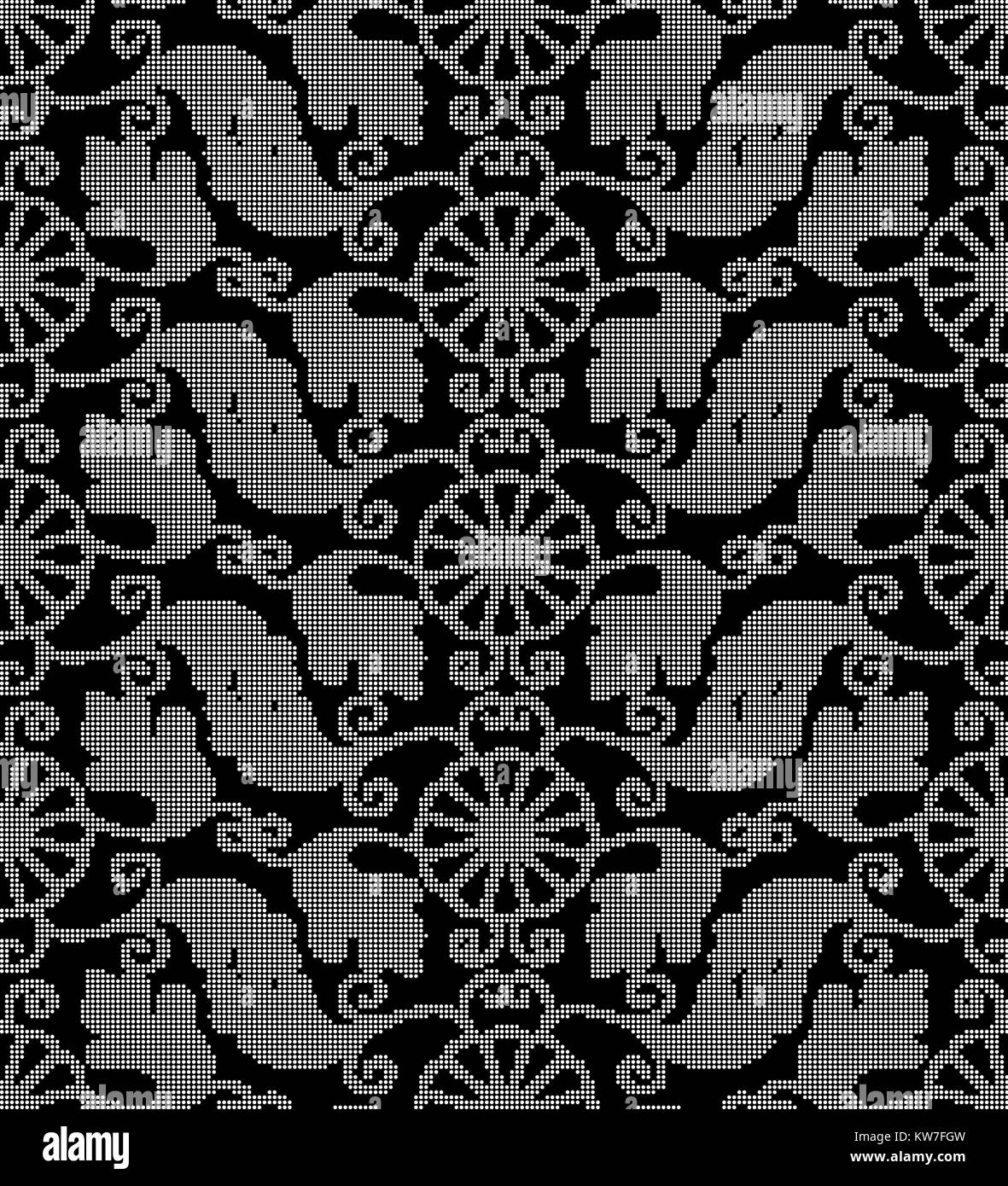 Halftone round black seamless background oriental Japanese spiral ...