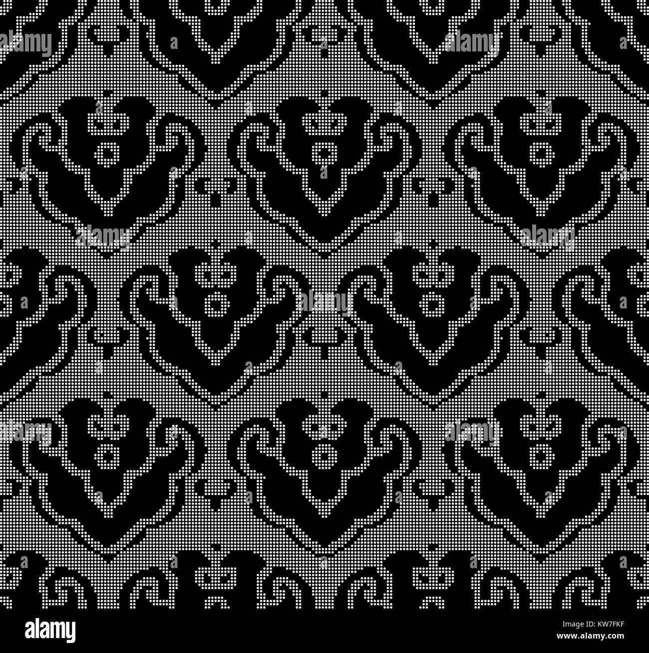 Halftone round black seamless background Japanese curve spiral cross ...