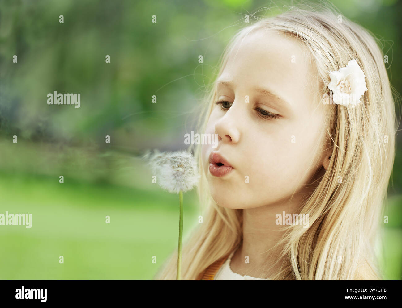 Little girl in summer Stock Photo - Alamy