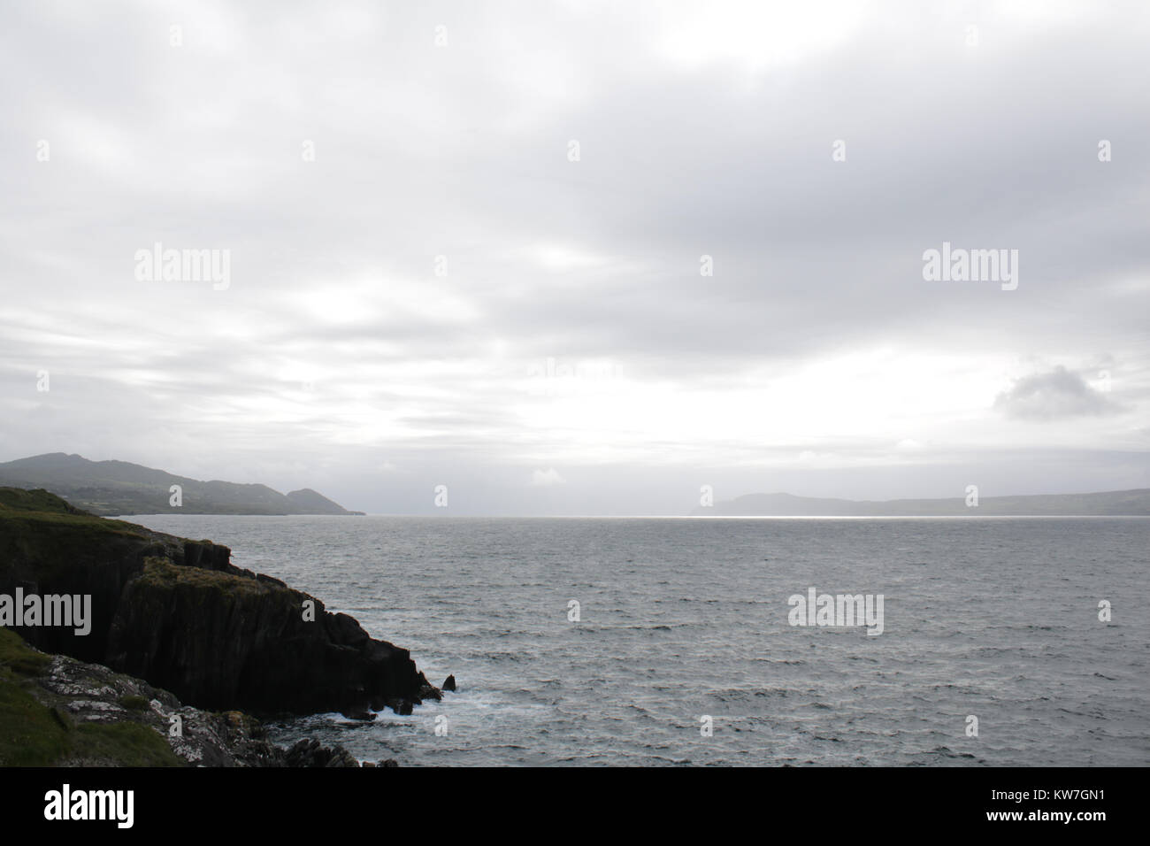 A misty morning overlooking the Irish Sea Stock Photo - Alamy