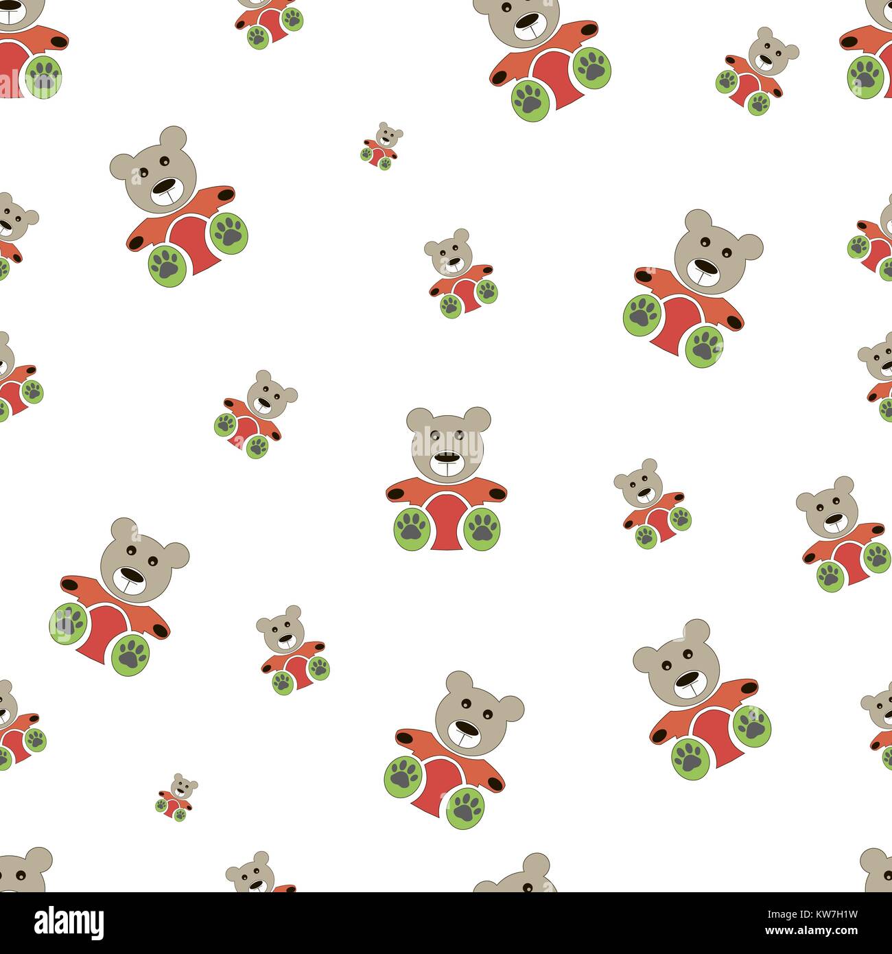 teddy bear seamless pattern on white Stock Vector Image & Art - Alamy