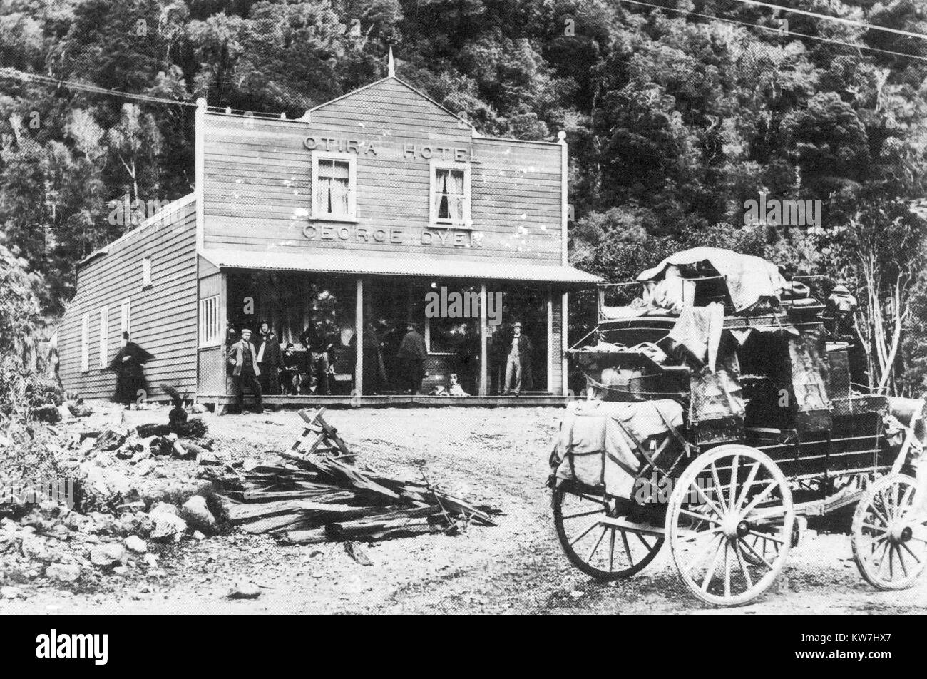 Otira Hotel, probably late 1800s, Westland, New Zealand, featuring the ...