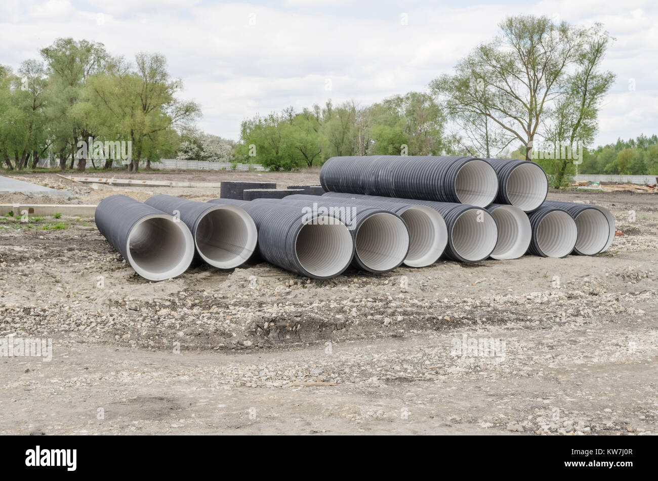 Plastic Pipe. Construction Stock Photo - Alamy