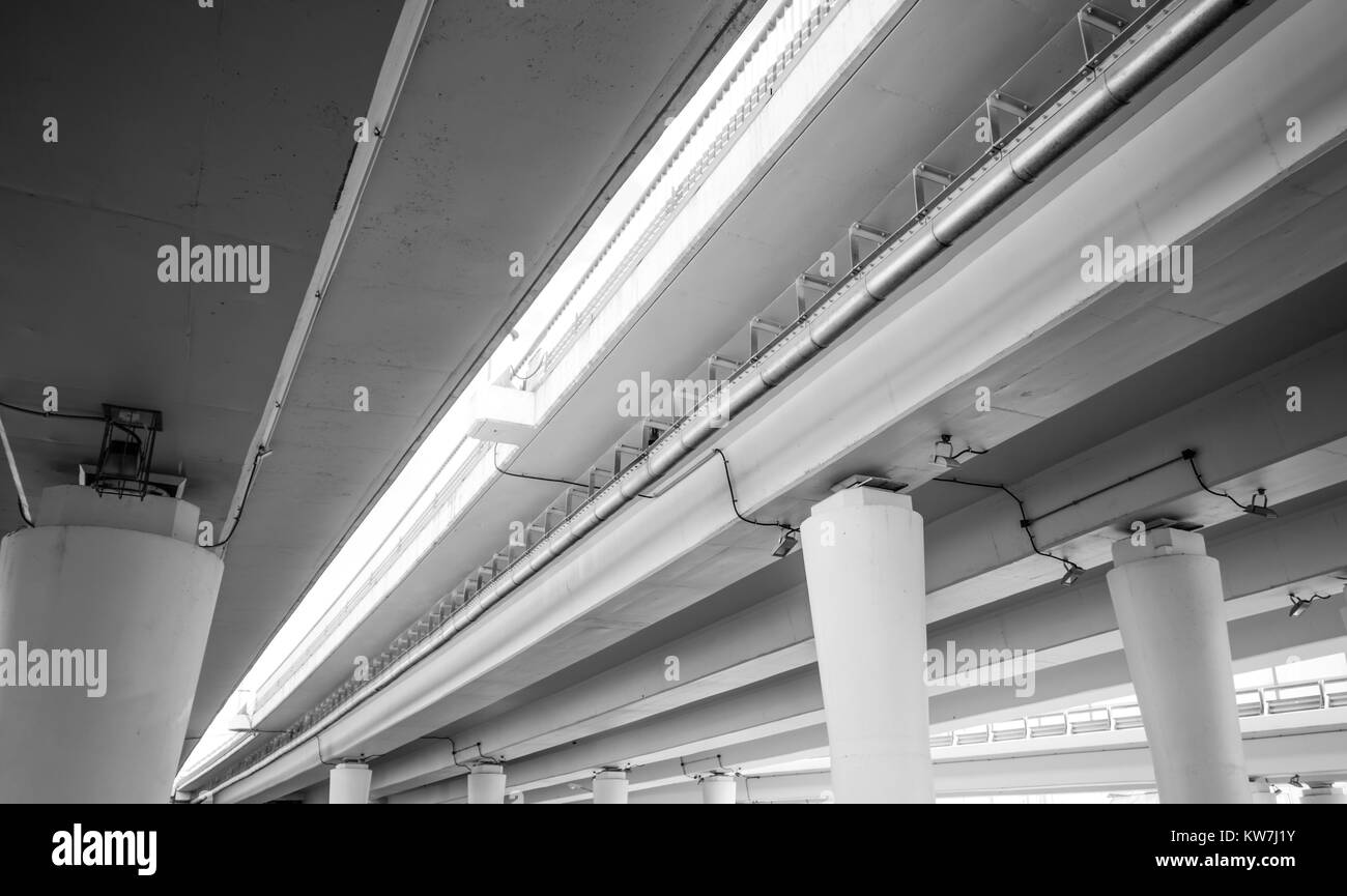 Driving under bridge Black and White Stock Photos & Images - Alamy