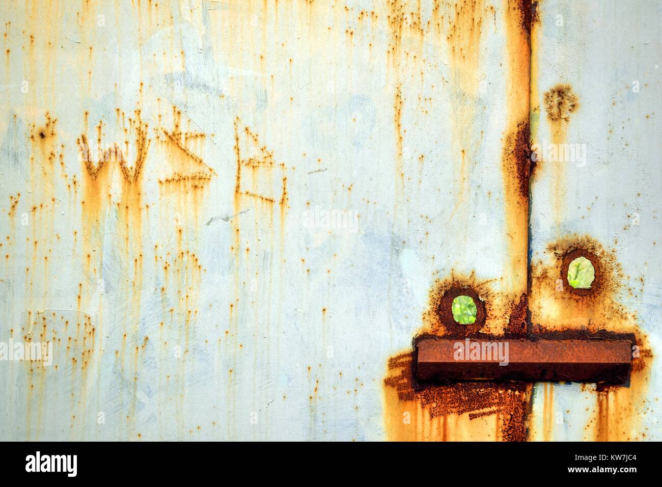 Old steel doors welded shut Stock Photo - Alamy