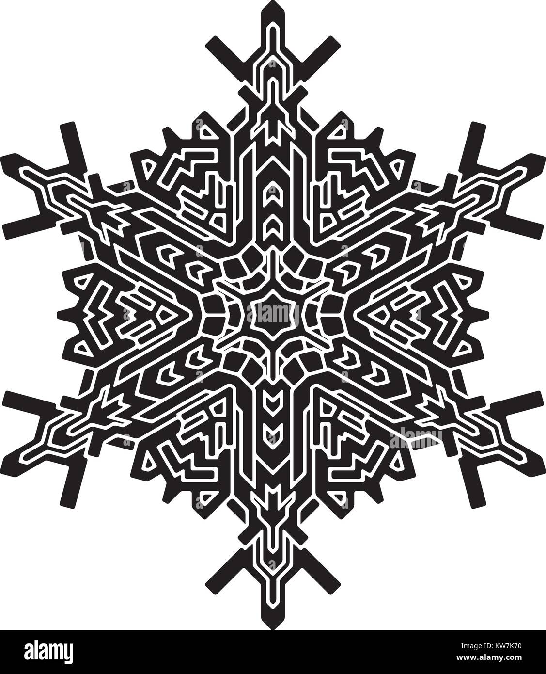 Shape of stylish black snowflake for your design. Vector geometric ...