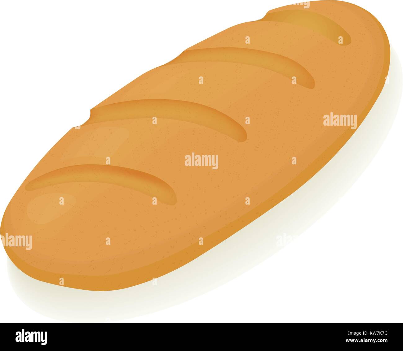Realistic illustration of bread loaf with shadow for food apps and ...