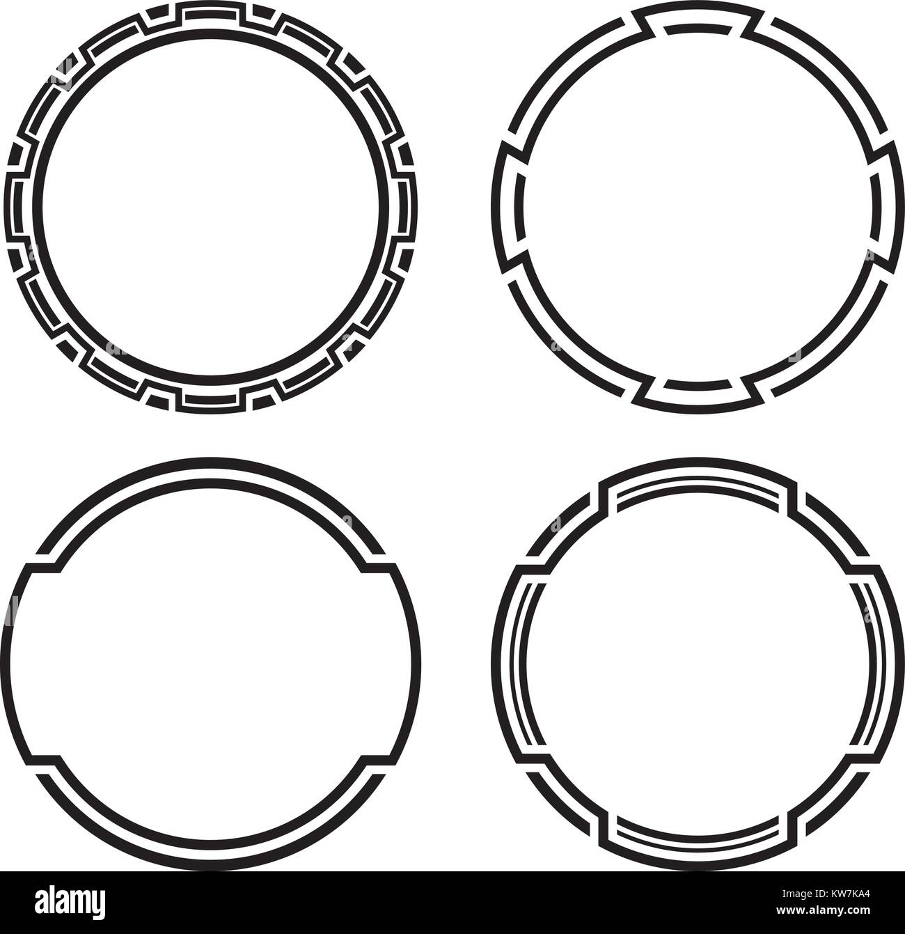 Set of 4 black solid templates for rubber stamps Stock Vector Image ...