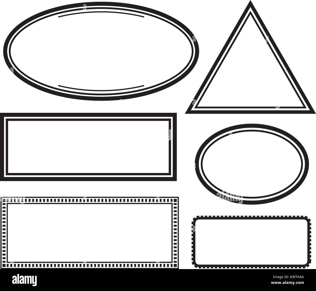 Set of solid templates for rubber stamps. Vector illustration Stock ...