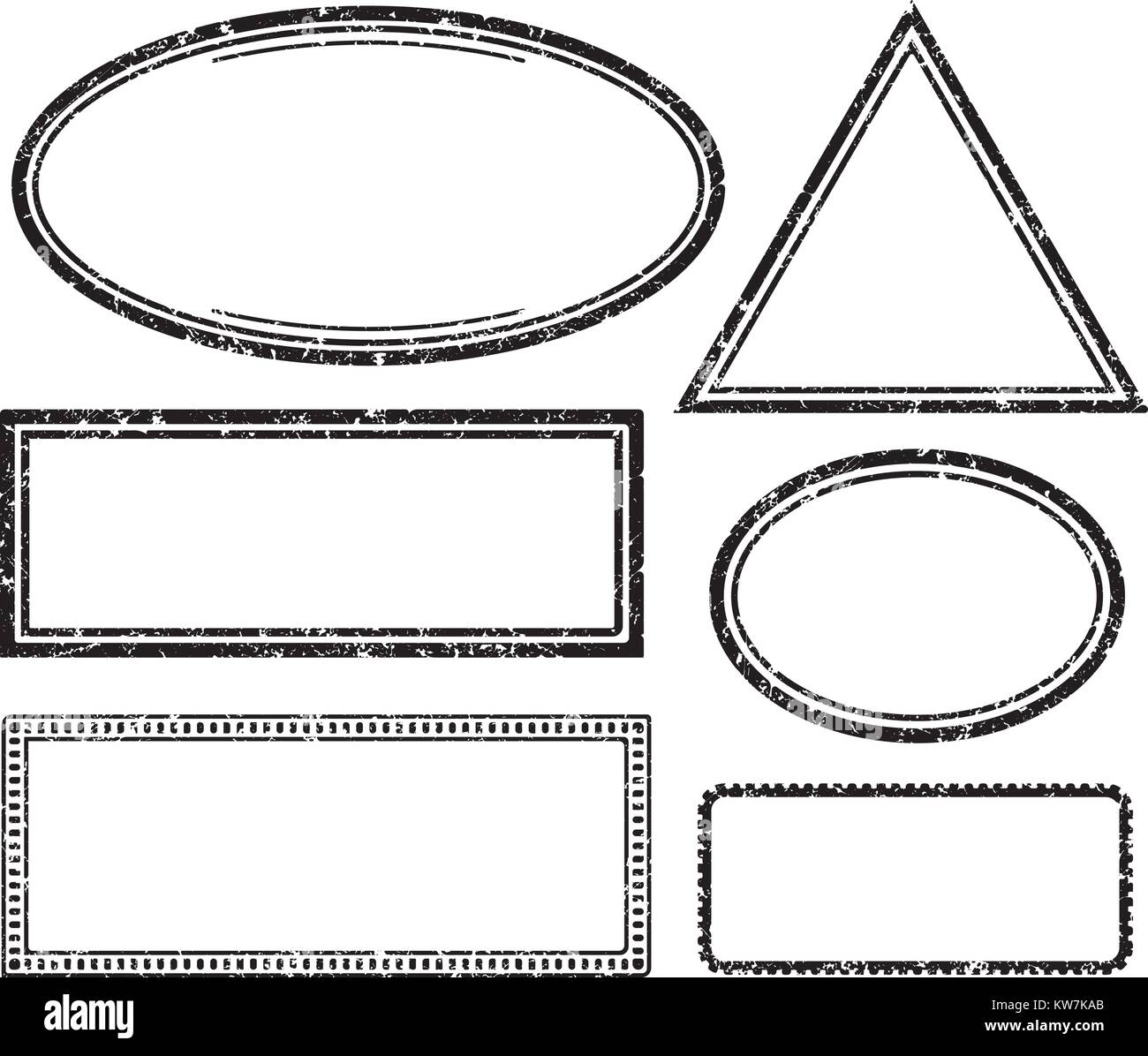 Set rectangle oval round Black and White Stock Photos & Images - Alamy