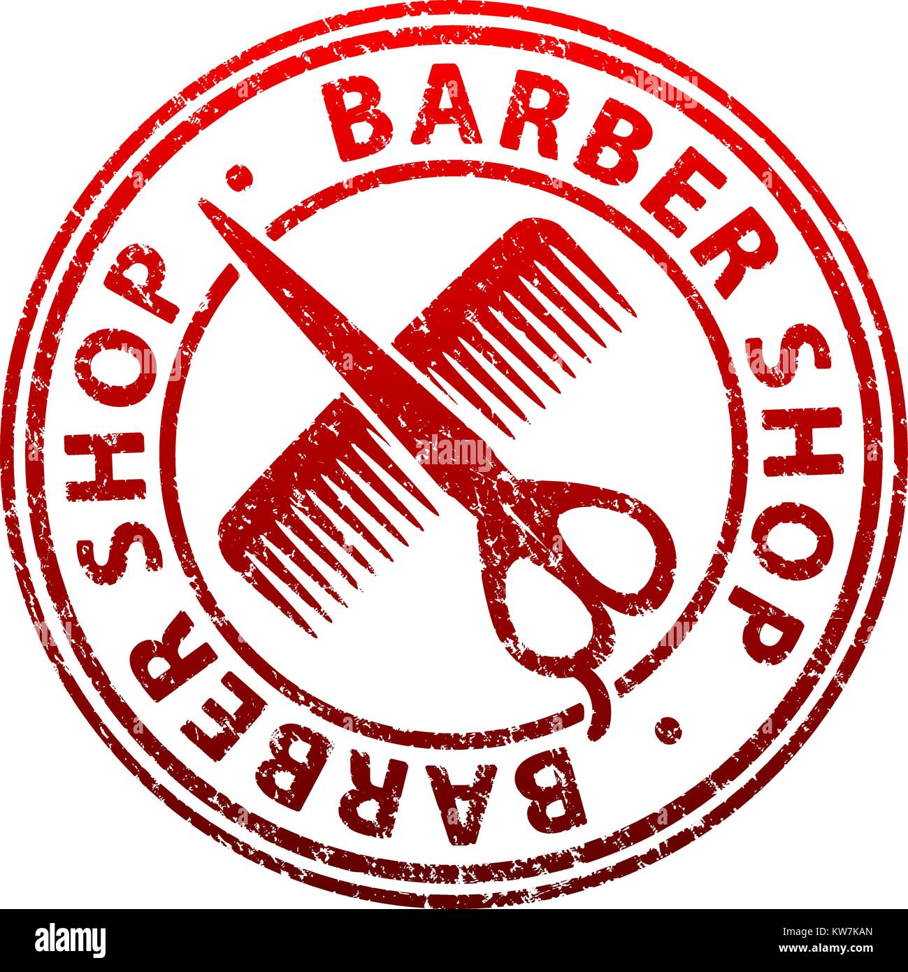Barber shop round red grunge hi-res stock photography and images - Alamy
