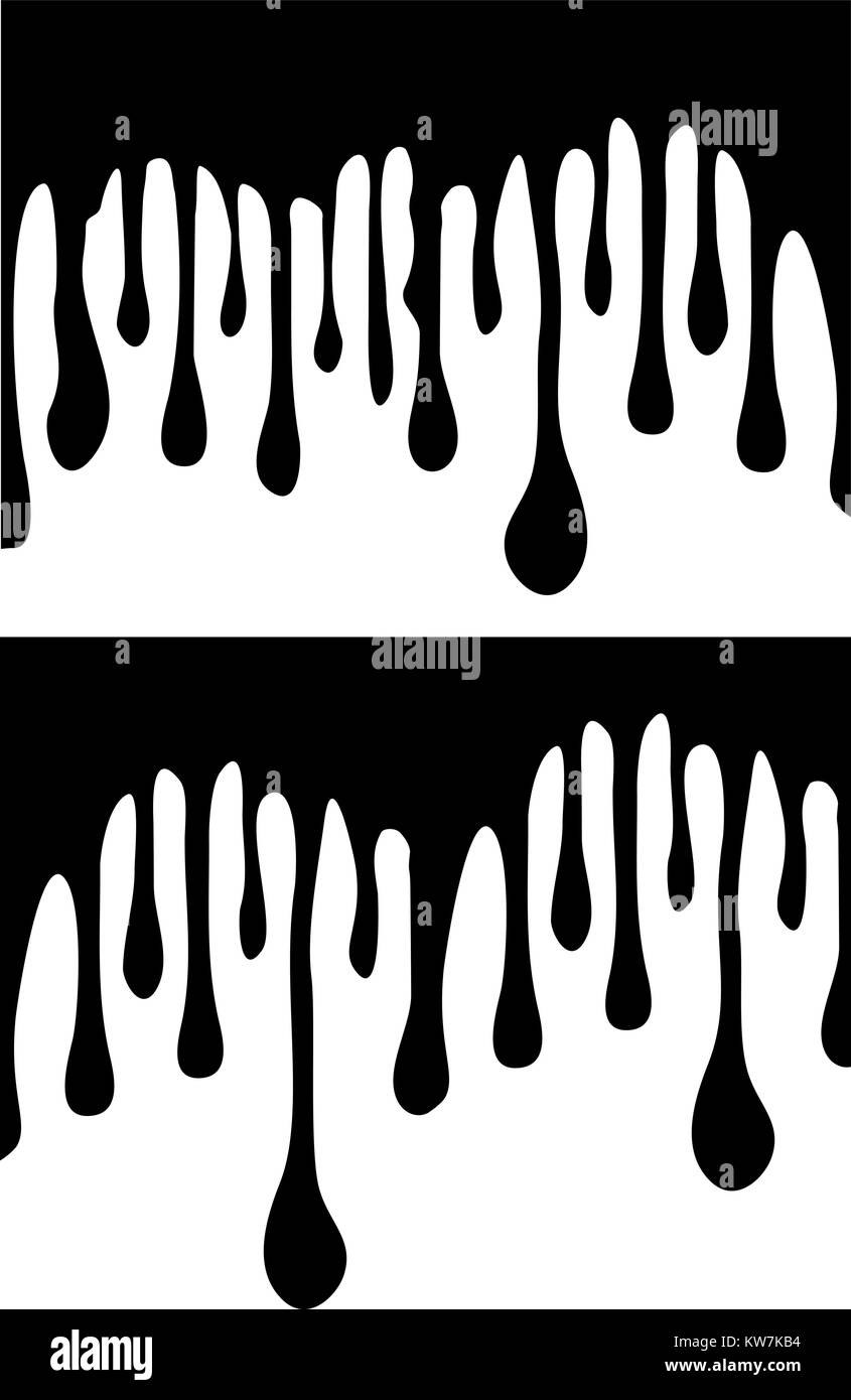 Pair of black paint drips. Vector illustration for your design Stock ...