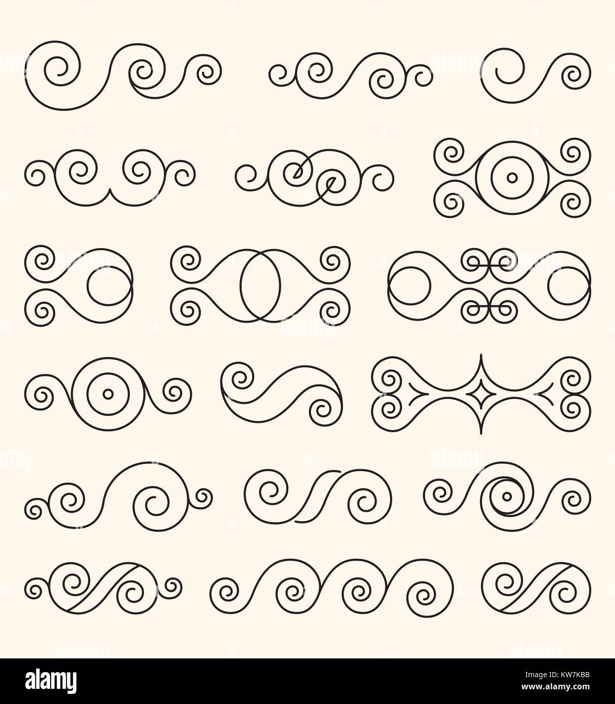 Big set of decorative vector swirls Stock Vector Image & Art - Alamy