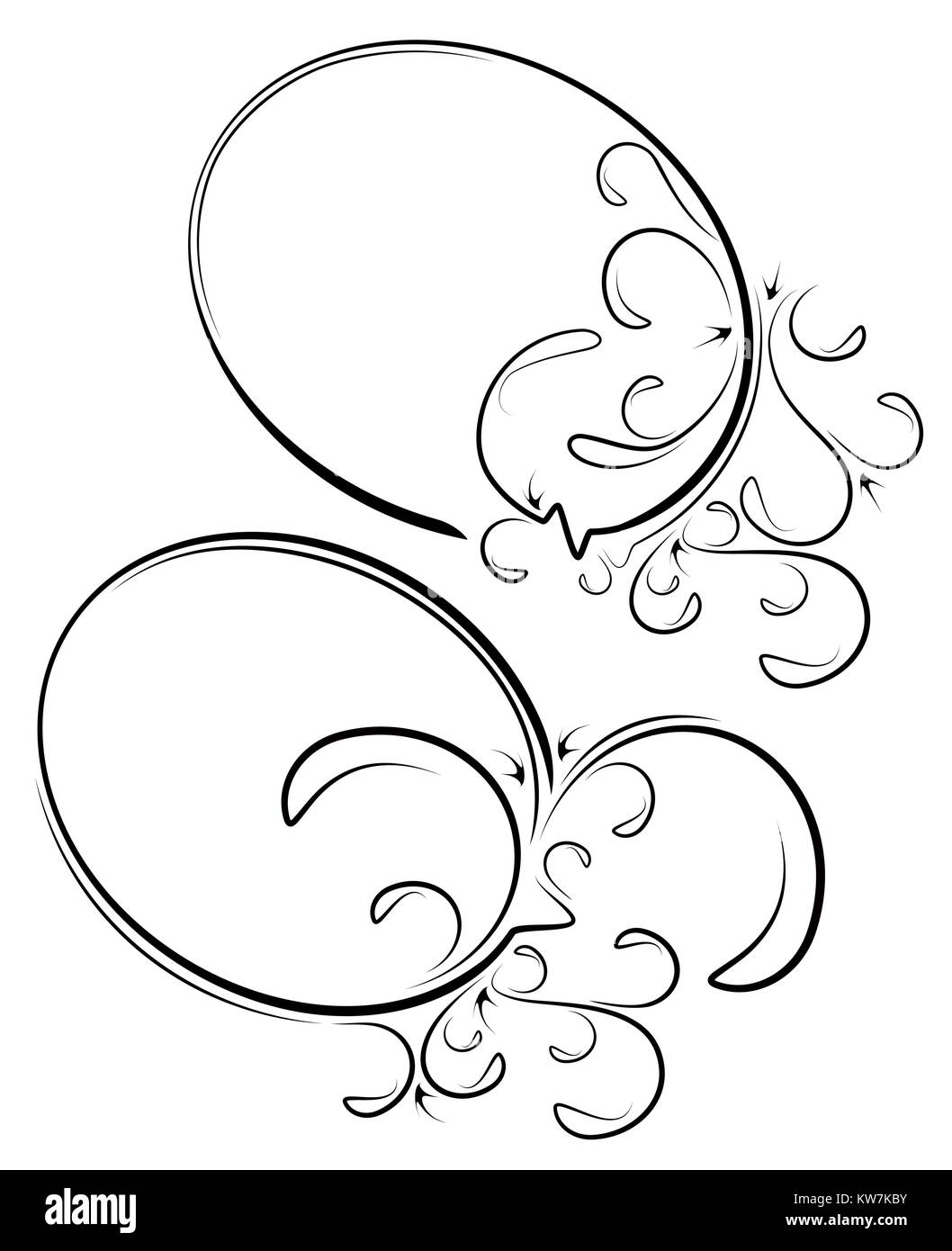 Pair of beautiful decorative oval frames. Vector Stock Vector Image ...