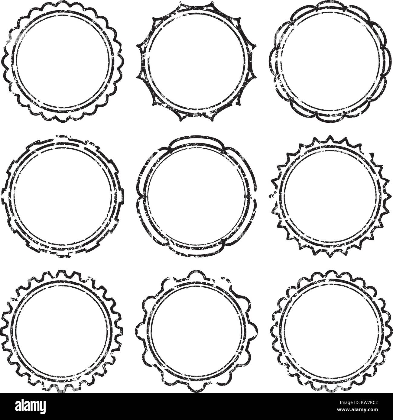 Set of nine grunge templates for rubber stamps Stock Vector Image & Art ...