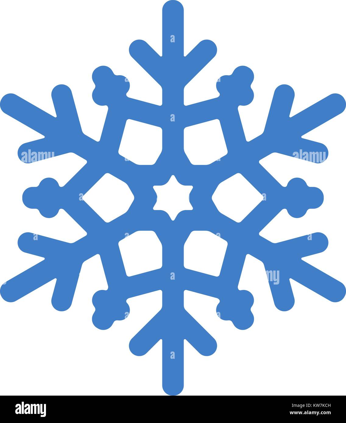 Blue vector snowflake. Simple stylish icon design with rounded corner ...