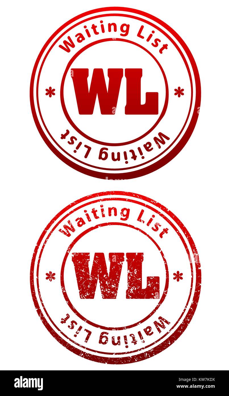 Pair of red rubber stamps in grunge and solid style with caption ...