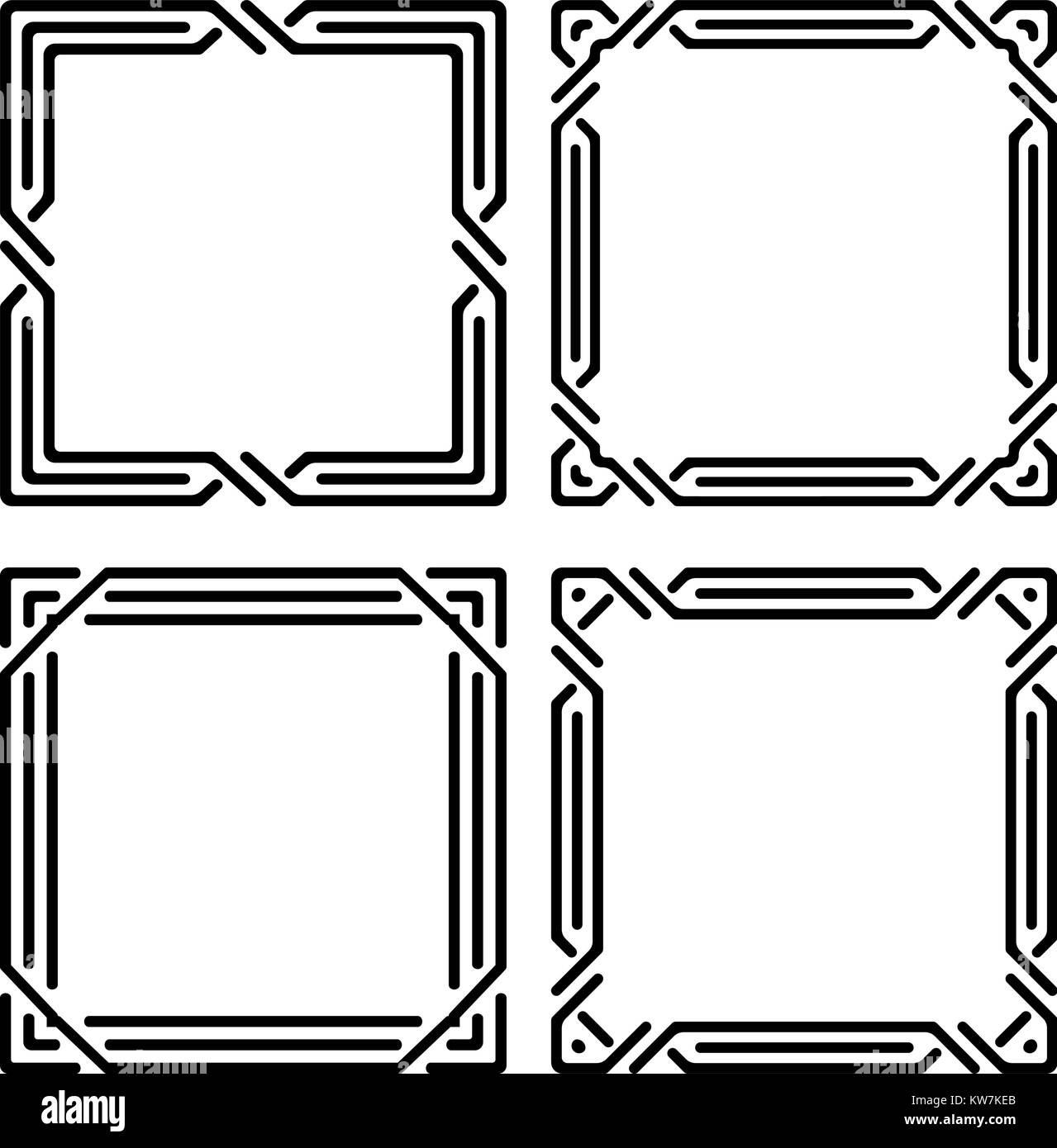 Mono line frames elegant design hi-res stock photography and images - Alamy