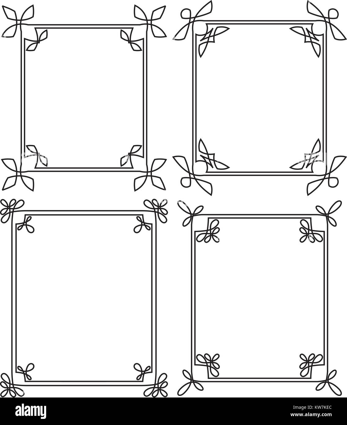 Mono line frames elegant design hi-res stock photography and images - Alamy