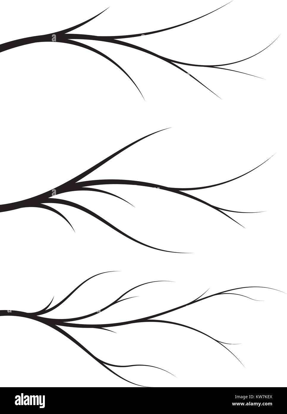 Set of 3 black vector floral branches Stock Vector Image & Art - Alamy