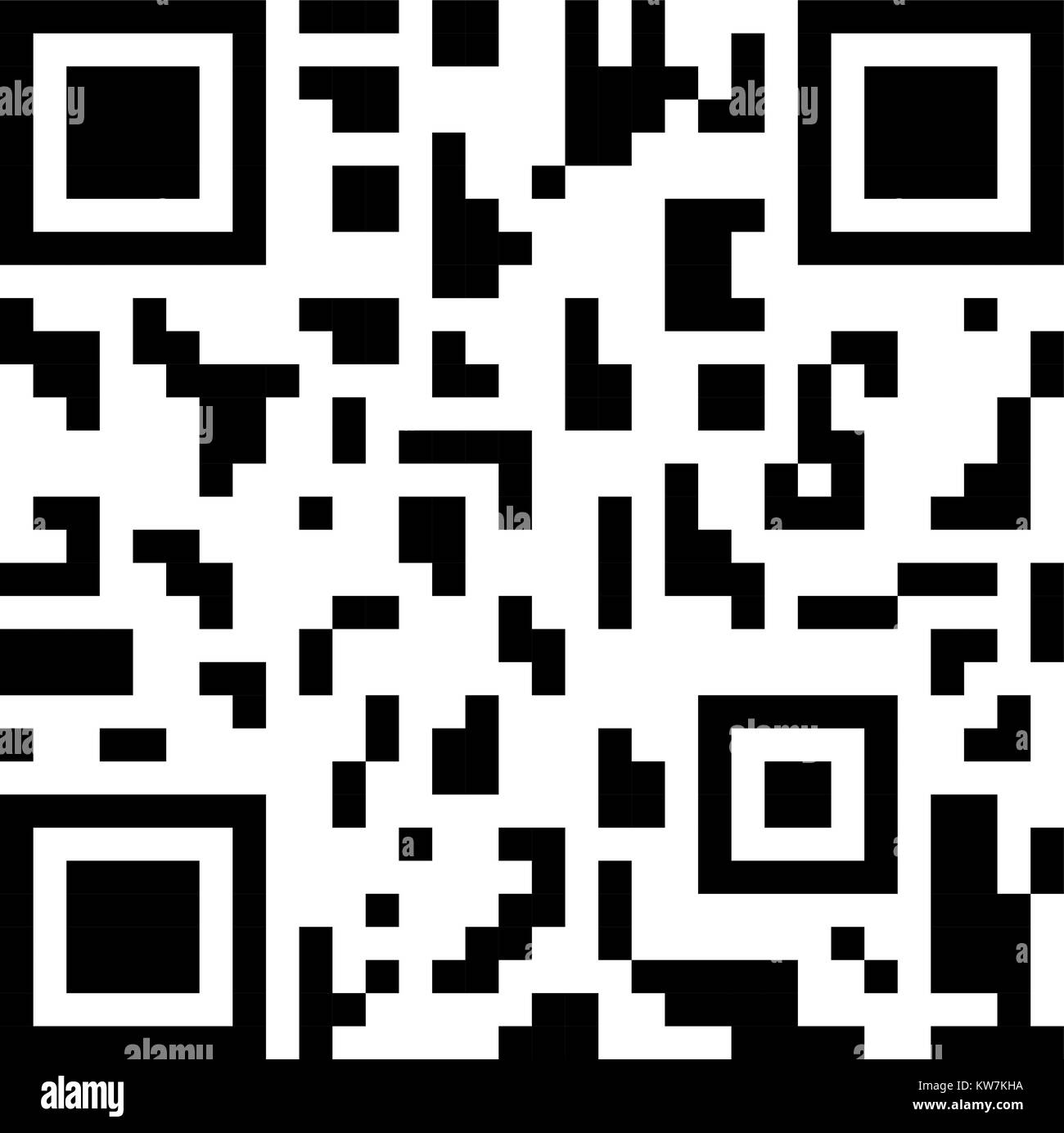 Abstract 2D barcode black and white vector illustration Stock Vector ...