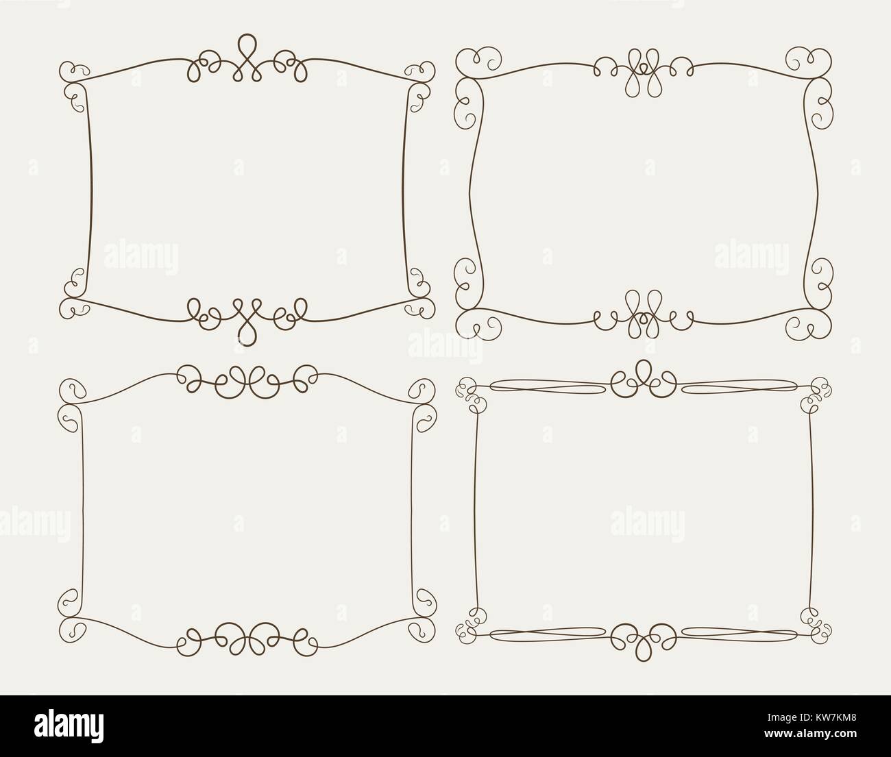 Set of four elegant calligraphic vector frames Stock Vector Image & Art ...