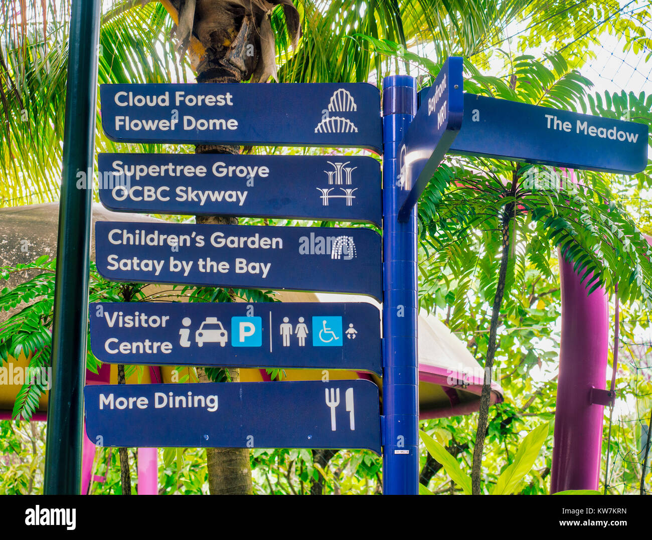 Gardens By The Bay Sign Post Stock Photo - Alamy