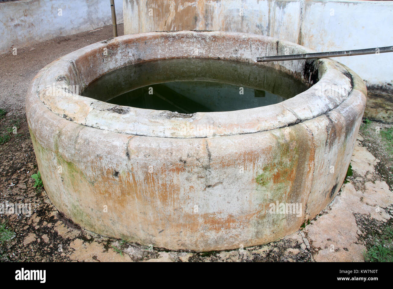Big cement well with watter in burmese village, Myanmar Stock Photo - Alamy