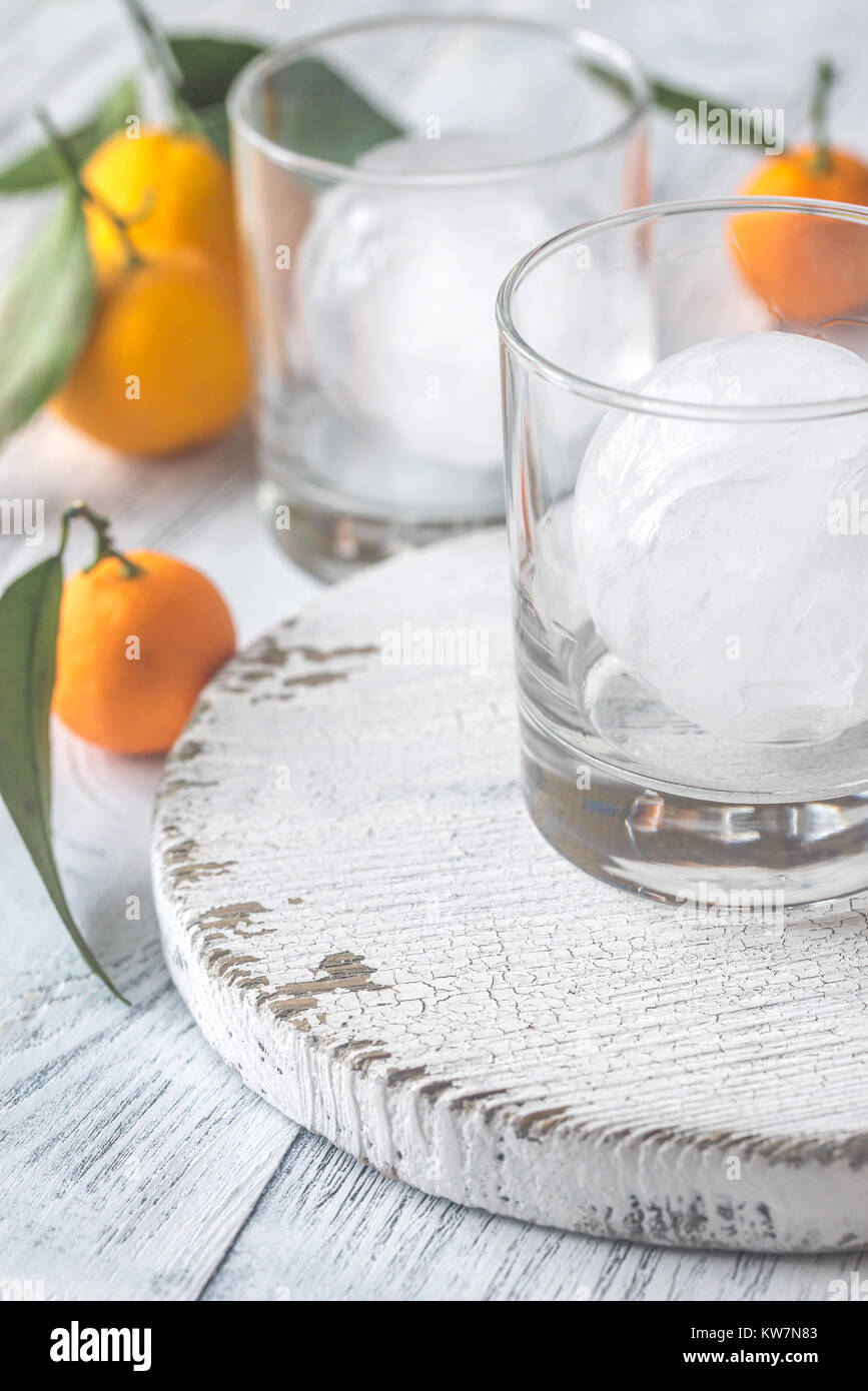 Two glasses with ice Stock Photo - Alamy