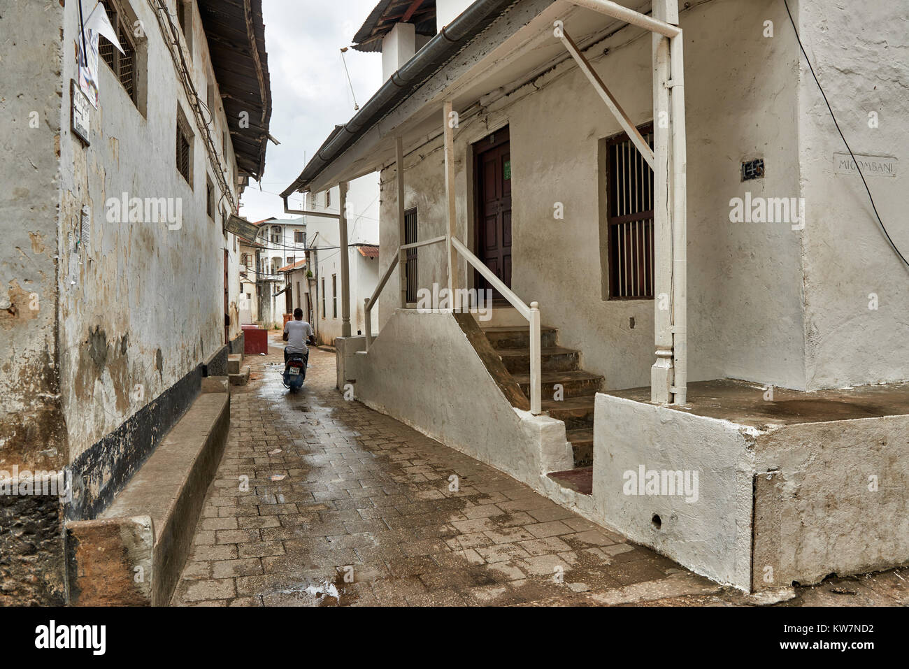 street scene with typical buildings in Stone Town, UNESCO World ...