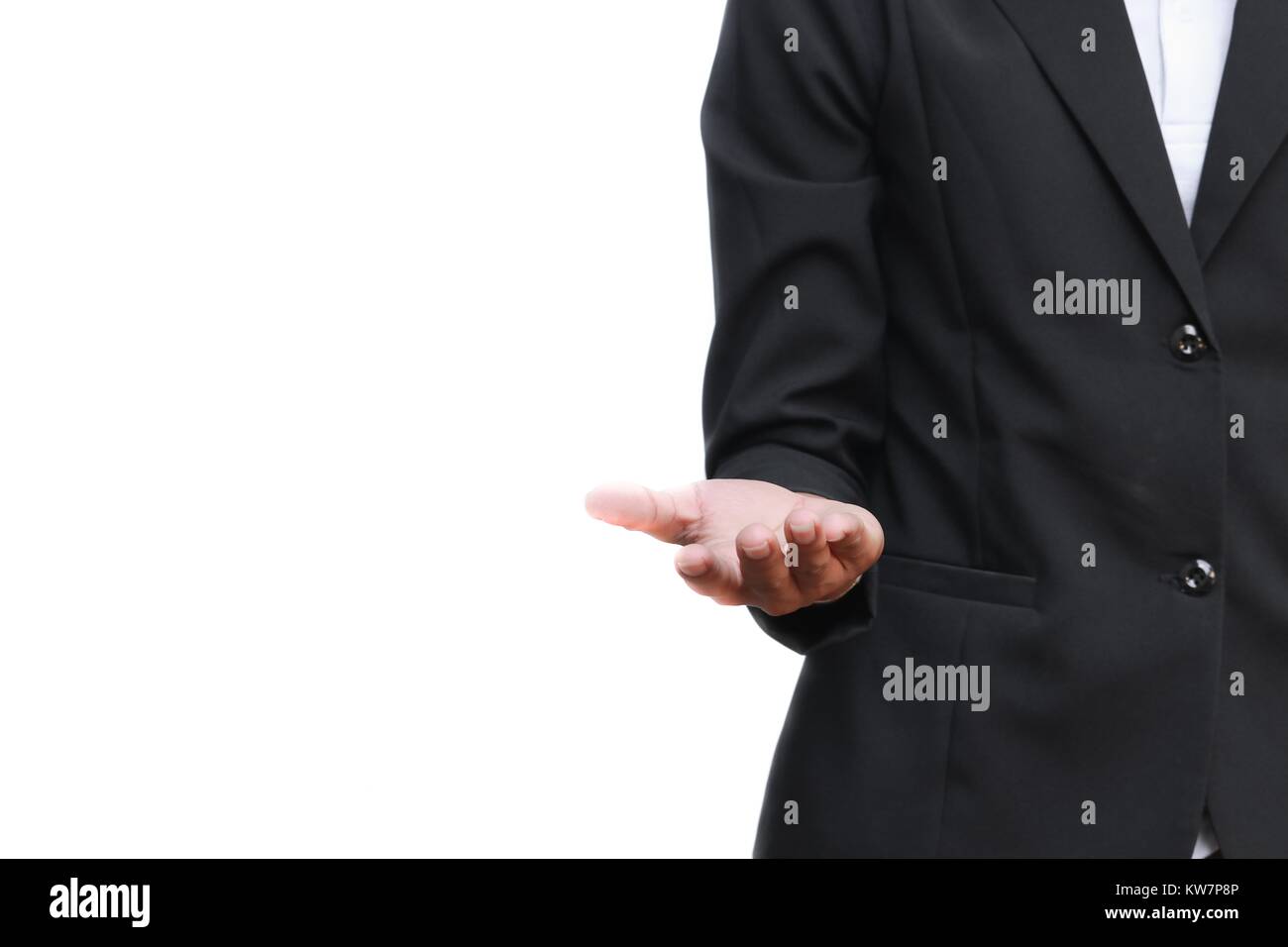 business man receiving hand on white background Stock Photo - Alamy
