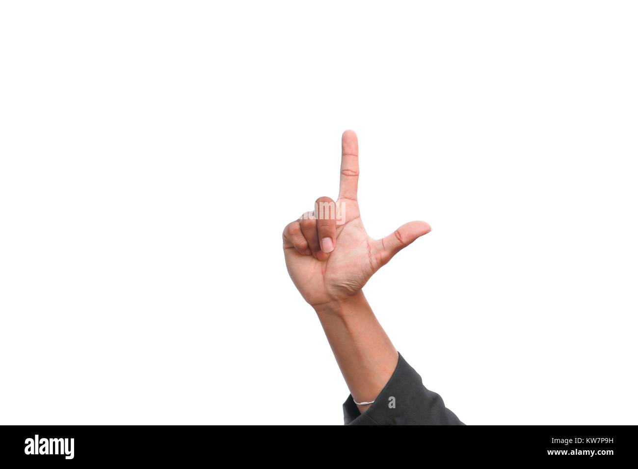 hand show counting number two on white background Stock Photo - Alamy